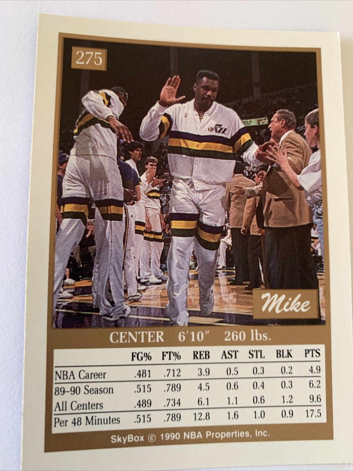 1990-91 SkyBox Basketball Card #275 Mike Brown Utah Jazz NmMt Free ...