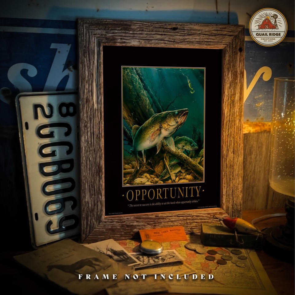 Walleye Fishing Art Print Motivational Poster Vintage Lures Cabin Wall ...