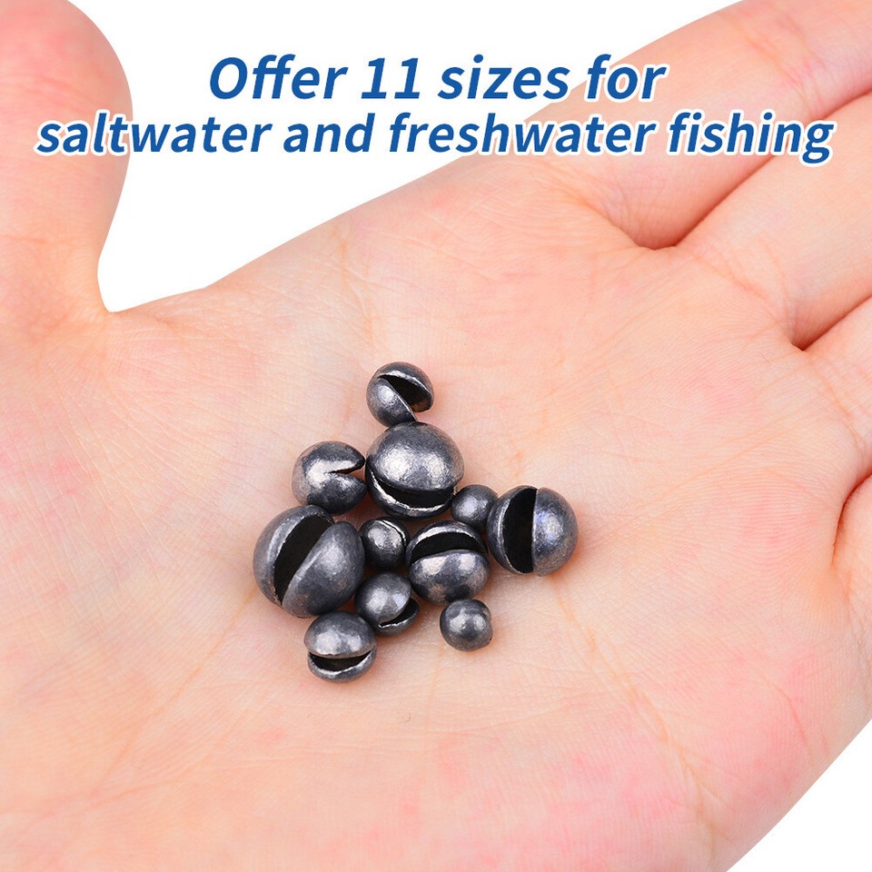 50PCS Round Split Shot Sinker Removable Fishing Weight Sinkers 0.5-5G ...