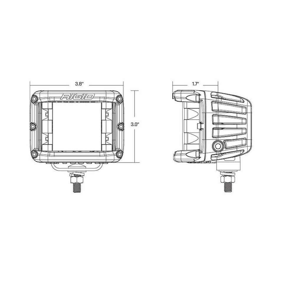 RIGID® D-SS Pro Flood LED Light Pods White Dually Side Shooters w/ Wire ...