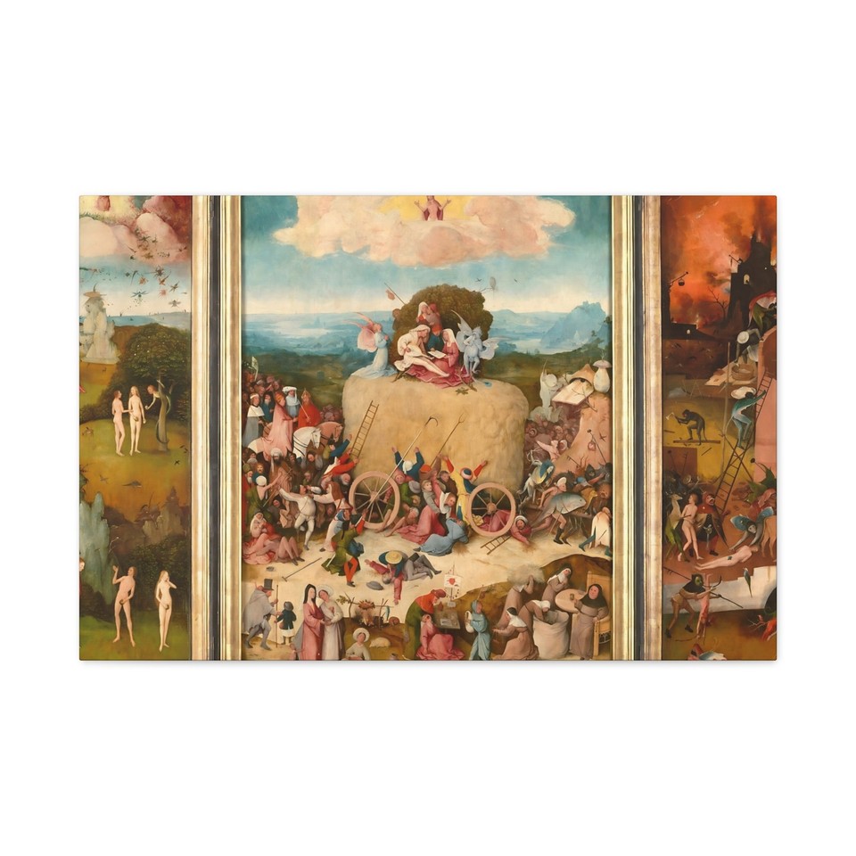 Bosch, Hieronymus - The Haywain Triptych - Canvas Wall Art | eBay
