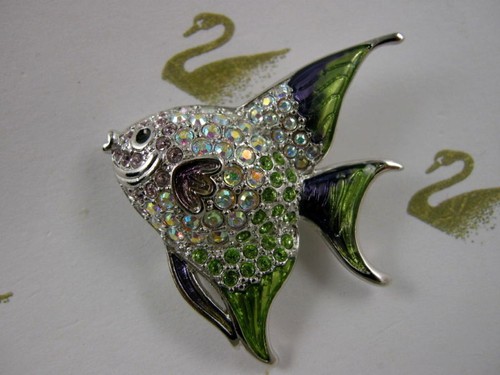 SIGNED SWAROVSKI FISH PIN /BROOCH RETIRED RARE NEW | eBay
