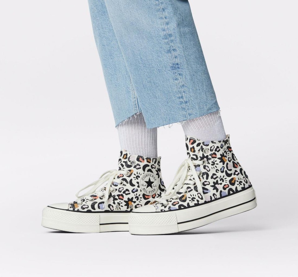 Converse Black Mystic Leopard Animal Print Chuck Taylor Hi Top Platform ...