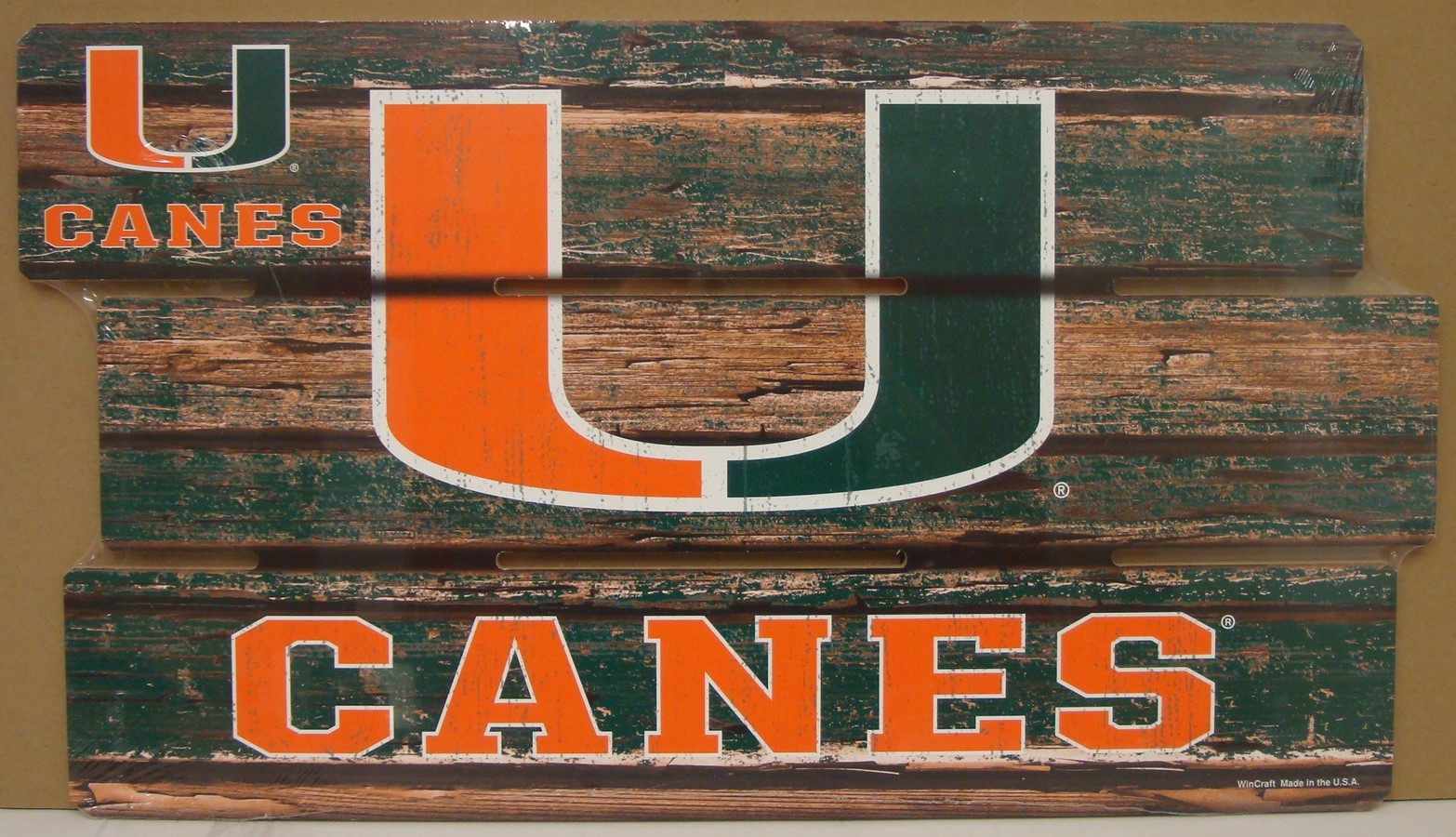 MIAMI HURRICANES CANES LOGO WOOD SIGN 14"X25'' BRAND NEW FREE SHIPPING ...