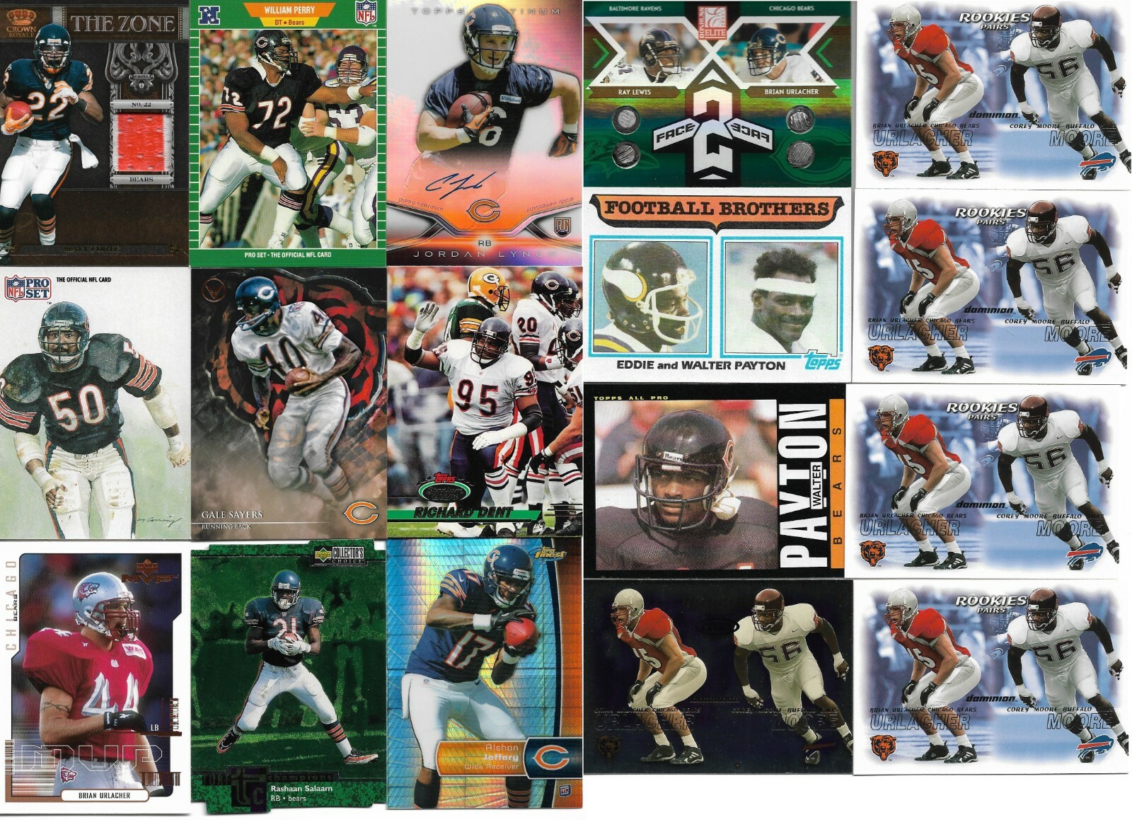 Lot of Chicago Bears football cards - 90 different - 124 total - 1982 ...