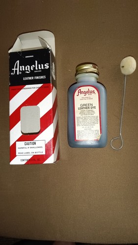 Angelus Green Leather Dye & Tool Vintage | eBay
