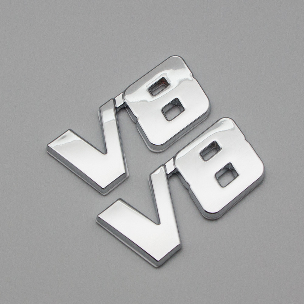 2x Car Body Metal V8 Turbo Engine Badge Rear Trunk Sport Fender 3D ...