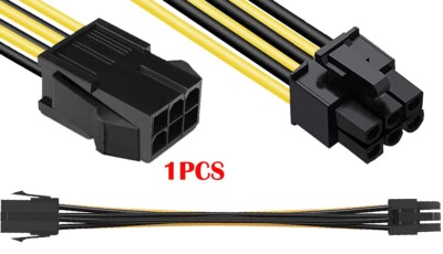 6 Pin PCIe Power Extension Cable 7.8" Male to Female for Computer Power ...