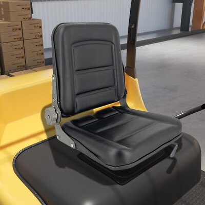 Universal Tractor Seat Forklift Seat Adjustable Backrest Black w/ Slide ...