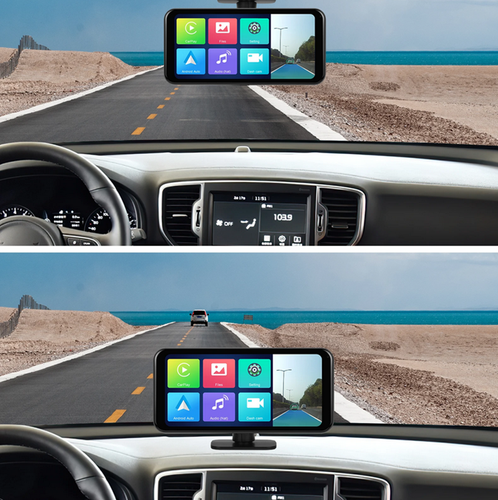 Portable Touch Screen Car DVR ADAS Dash Cam Wireless Carplay Android ...