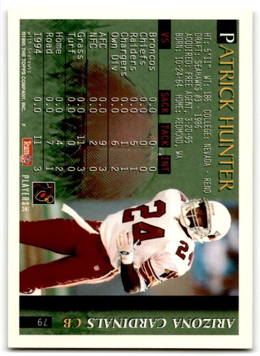 1995 Bowman Patrick Hunter Arizona Cardinals #79 | eBay