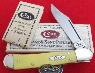 Case XX Copperlock Knife 1998 Yellow RETIRED CV Steel Great COMPLETE ...