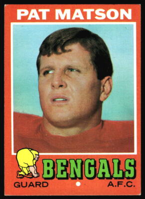 1971 Topps Pat Matson Rookie #72 Cincinnati Bengals L2 | eBay