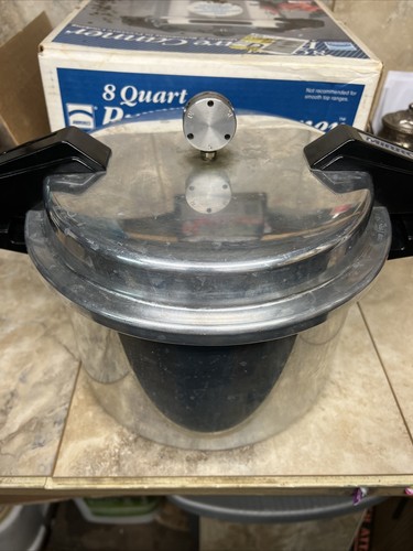 Vintage MIRRO 8 Qt. Pressure Cooker Canner Jiggler, Rack, Gasket Good ...