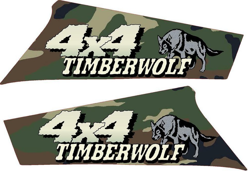 Yamaha Timberwolf 250 4x4 2x4 OEM Camo Tank side Plastic decal graphics ...