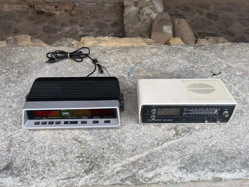 Two vintage 1970's radio alarm clocks Saba Ultra Clock and Telefunken ...