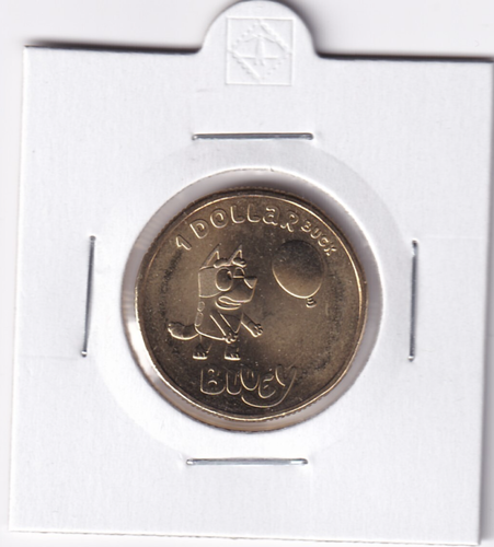 AUSTRALIAN: 2024 $1 BLUEY BUCK COLLECTABLES UNC COIN IN 2X2 HOLDER ...