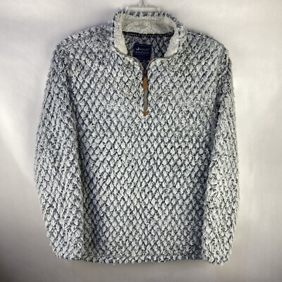 Women's Simply Southern White Gray Diamond Sherpa 1/4 Zip Pullover ...