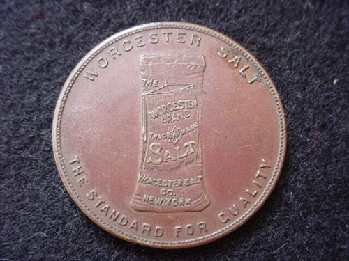 Worcester Salt Company, Warsaw, New York Advertising Token With ...
