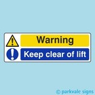 Warning Keep Clear Of Lift Sign | eBay
