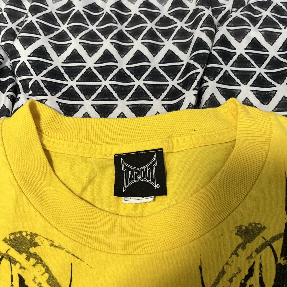 Vintage Y2K Tapout American Arrogant T Shirt Men's L Yellow Grunge ...