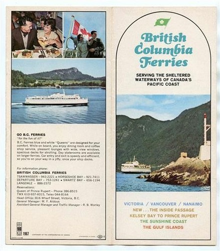 British Columbia Ferries Brochure Victoria Vancouver Nanaimo Inside ...