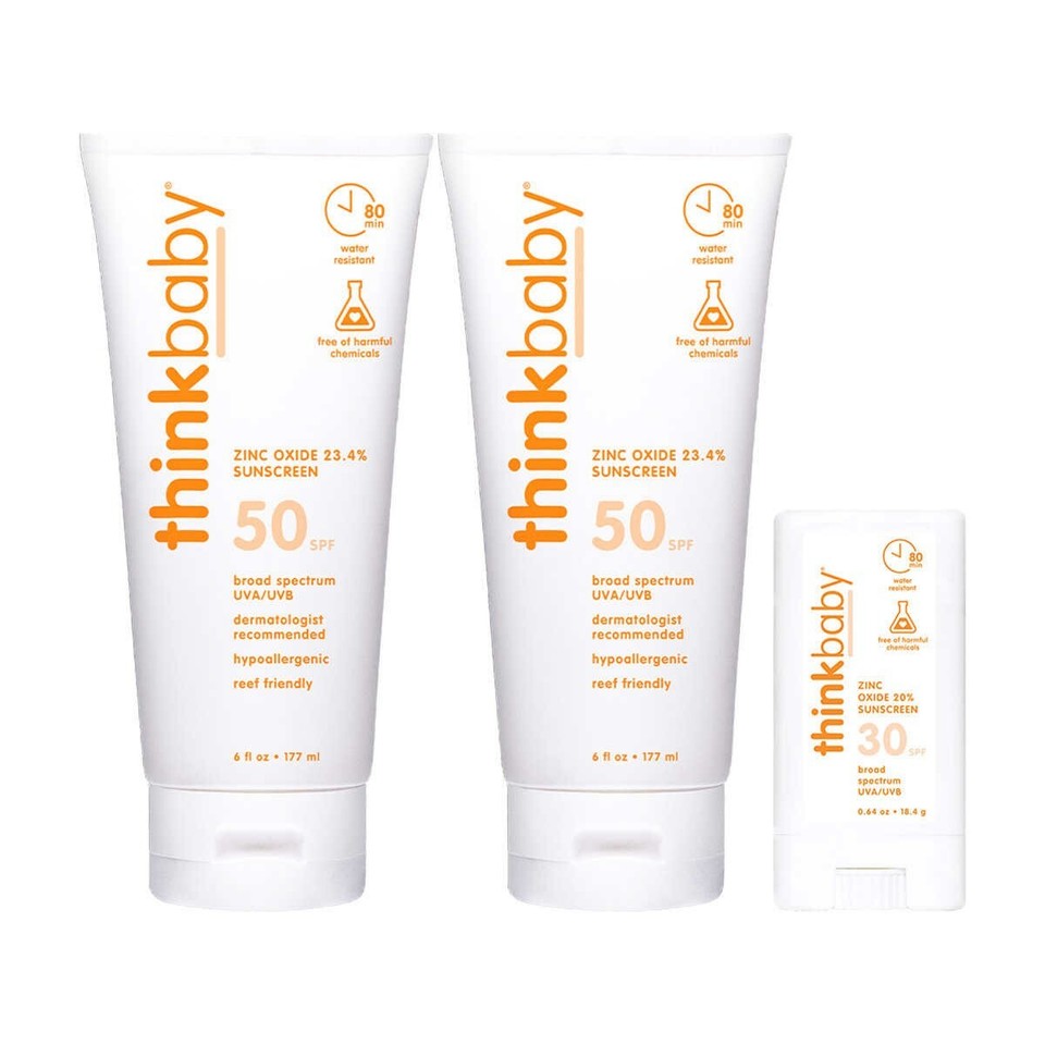 SUNSCREEN SUNBLOCK BABY THINKBABY MINERAL LOTION SPF 50 STICK SPF 30 ...