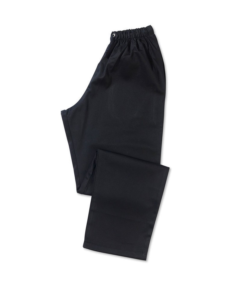 BLACK CHEF TROUSER Catering Elasticated Waist Kitchen Chefs Trousers 3 ...
