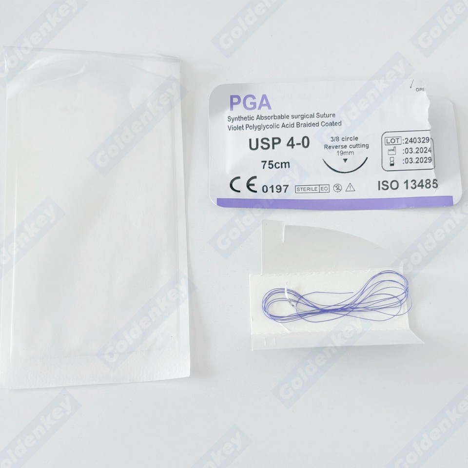 Absorbable Surgical Sutures Dental Oral PGA 4-0 4/0 Natural Material ...