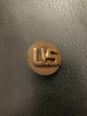 Vintage Military Brass Disk US Army Collar Lapel Button Pin | eBay