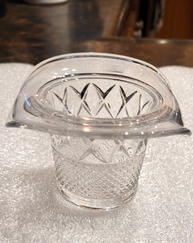Vintge Duncan Miller Diamond Pattern Clear Pressed Glass Top Hat Vase 4 ...