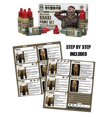 Andrea Color - ACS-14 - Khaki Acrylic Paint Set - 17ml - 6 Different ...