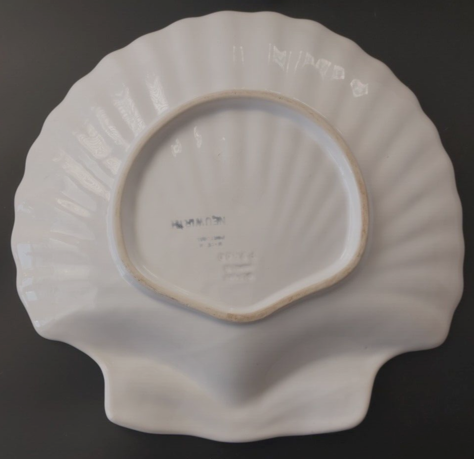 Olfaire Neuwirth Pottery Large White Shell Platter Made in Portugal 13. ...
