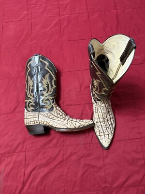 Men’s Size 10.5D J Toe Justin 9712 Wildebeest Cowboy Western Boots | eBay