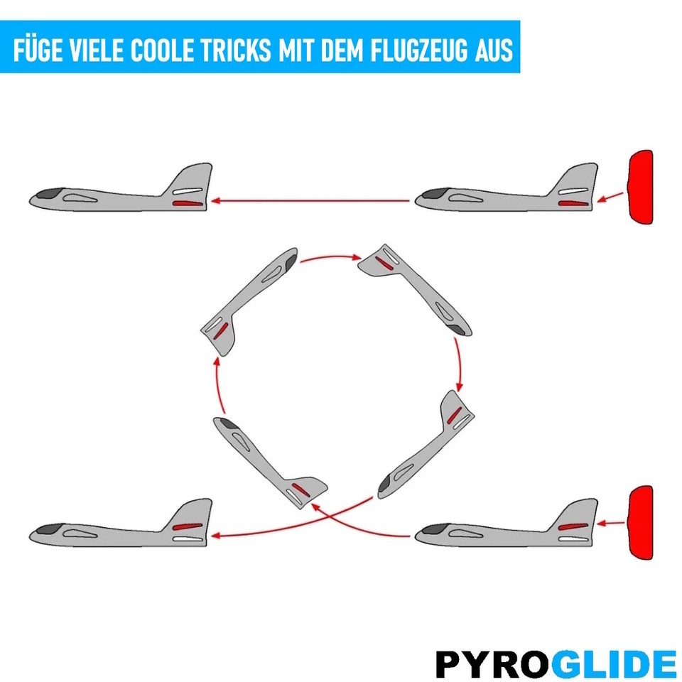 PYROGLIDE Styroporflieger Wurfgleiter Gleitflieger XXL Styropor Flieger ...