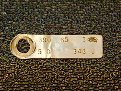 FORD 390 4V BIG BLOCK 1965 ID ENGINE TAG, FAIRLANE,GALAXIE,XL,LTD | eBay