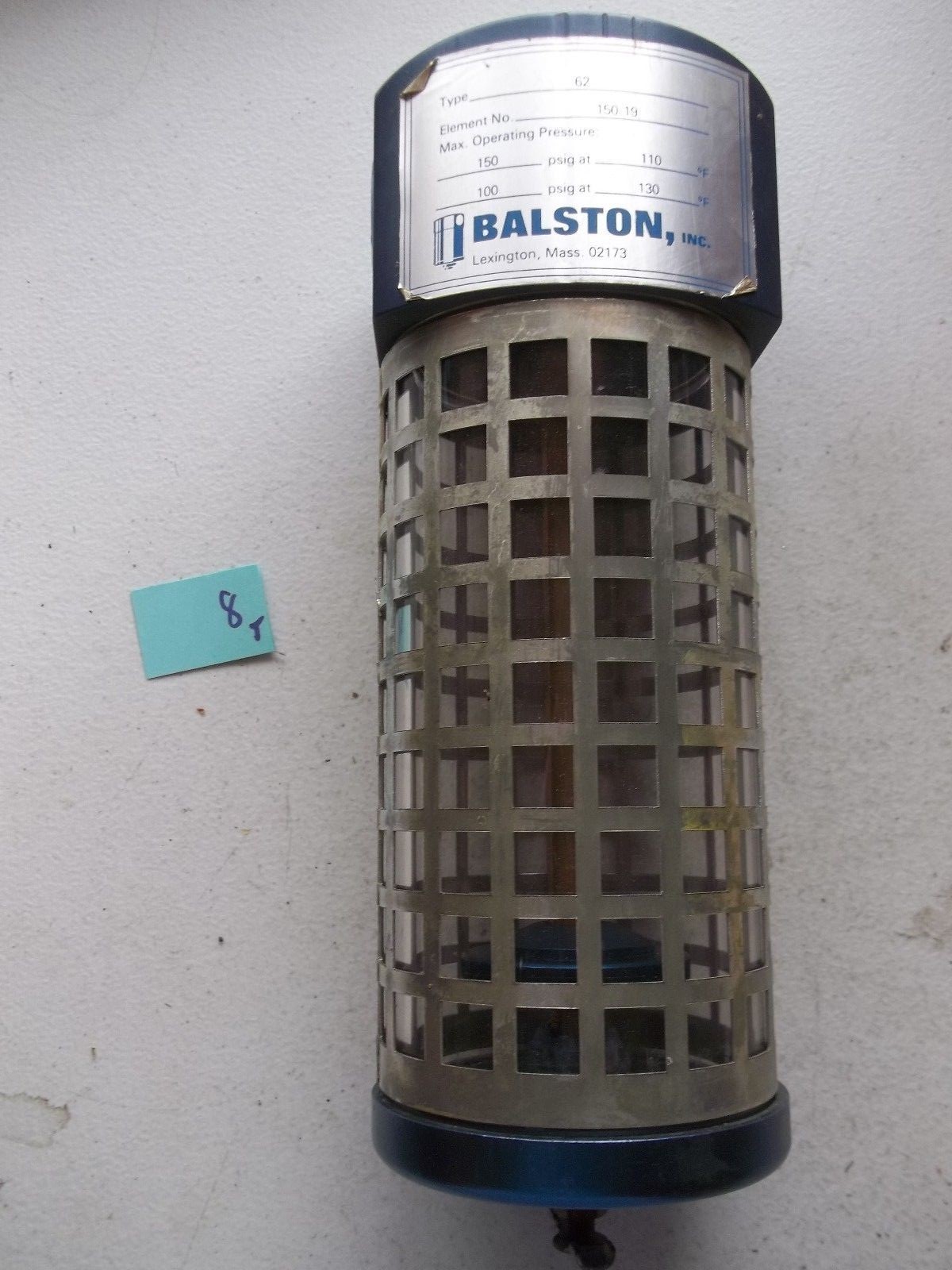 NEW IN BOX BALSTON FILTER ASSEMBLY 62 150-19 150PSI 100PSI (V3) | eBay