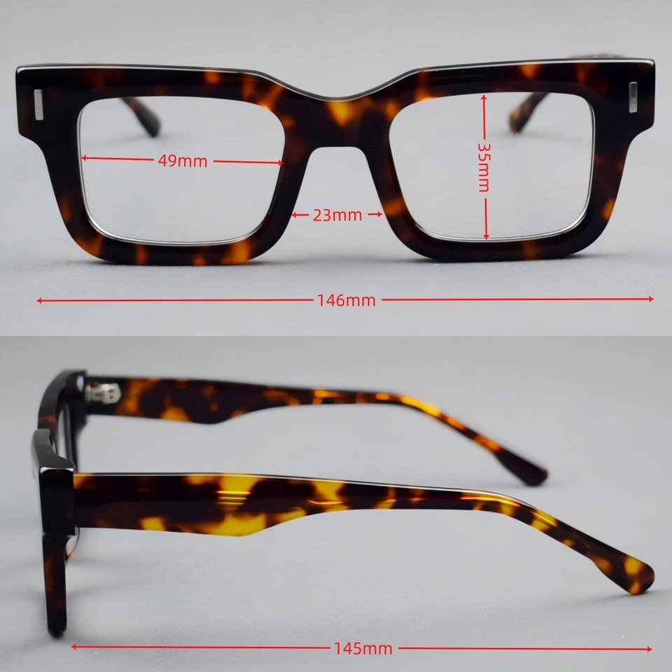 Thick Acetate Eyeglass Frames Square Women Men Leopard Spring hinge ...