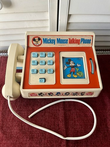 Vintage 1974 Hasbro Disney Mickey Mouse Talking Phone Read Description ...