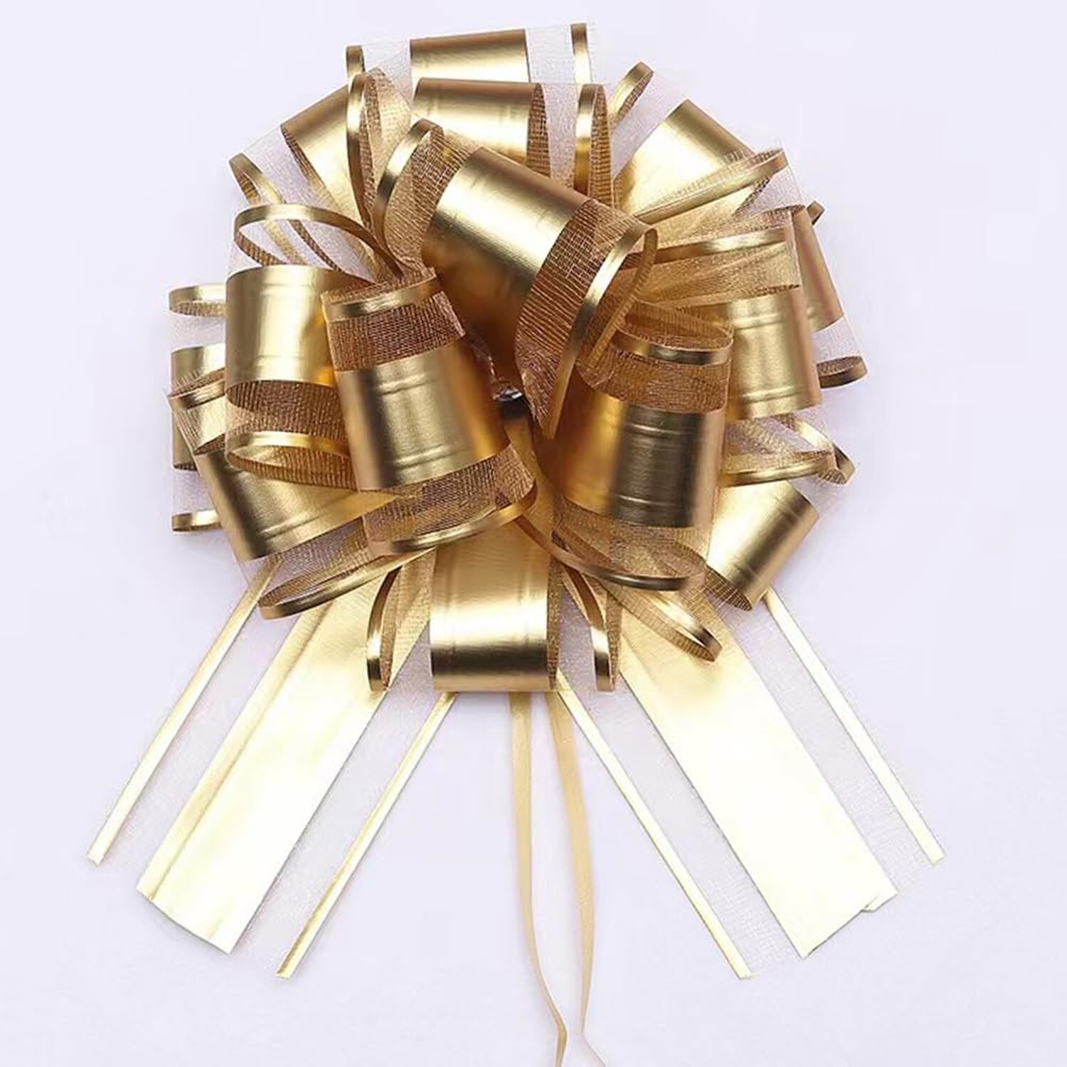 6 PCS Pull Bow,Gold Gift Bows for Presents 6 inch Pull Bow for Gifts ...