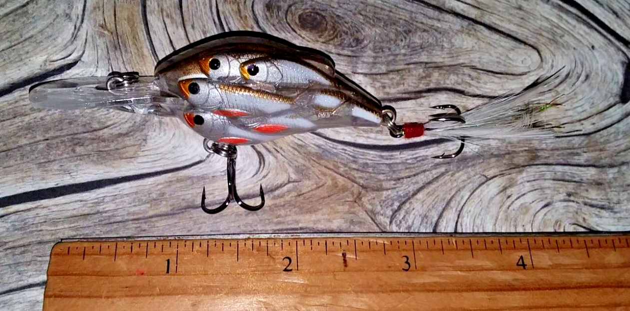 #C Gold-Silver-Violet Belly School of Minnows Crank Bait Lure!! Dressed ...