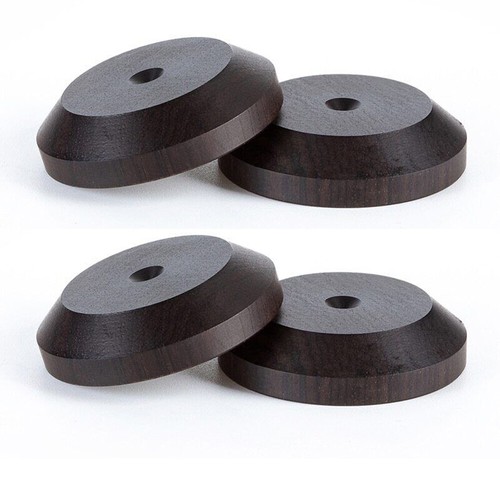 4pcs Ebony HIFI Audio Amp Speaker Spike Isolation Feet Wood Stand Base ...
