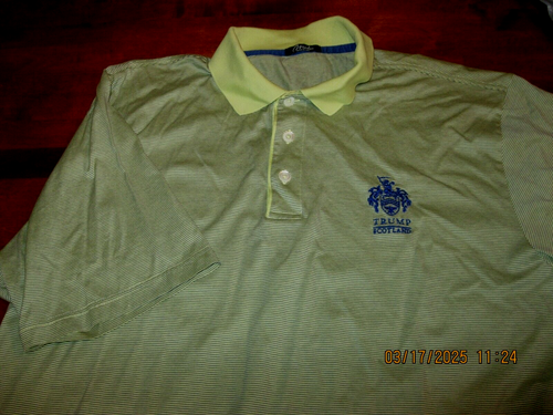 Marbas Mens Large Blue/GREEN Striped Golf Polo Shirt Italy Made TRUMP ...