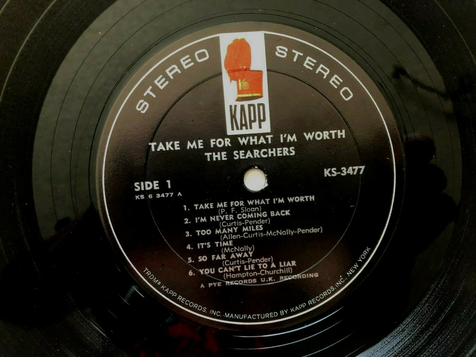 THE SEARCHERS Take Me For What I'm Worth LP Kapp Records KS-3477 Rare ...