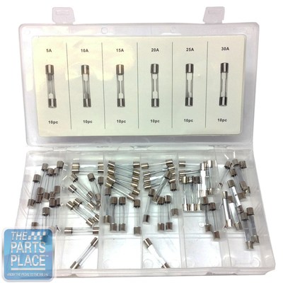 Original Automotive Glass Fuses (in Plastic Case) 5 10 15 20 25 30 AMPs ...
