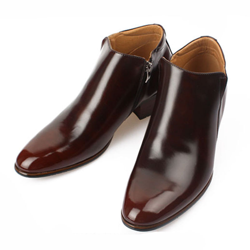 Mooda Mens Leather Zip Ankle Boots Classic Formal Lace up Dress Shoes ...