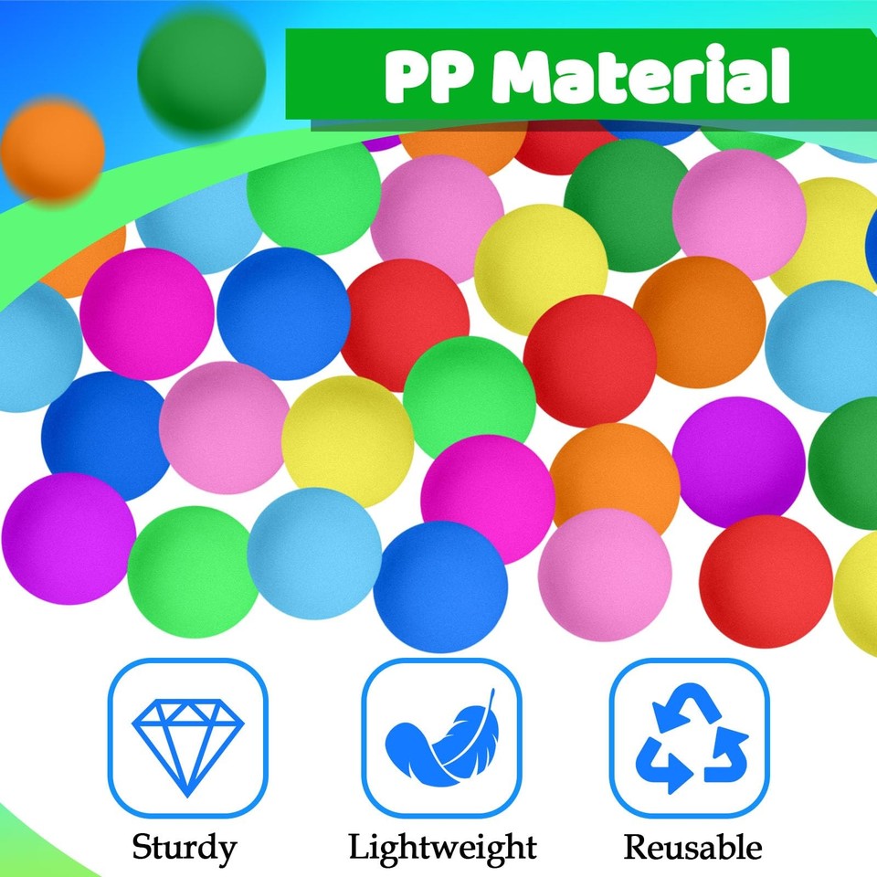 100 Pack Table Tennis Balls,40mm Colored Plastic Balls Beer Balls Bulk ...
