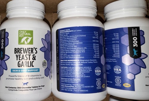 Only Natural Pet Brewers Yeast & Garlic Chewable NATURAL -Flea Tck Dog ...