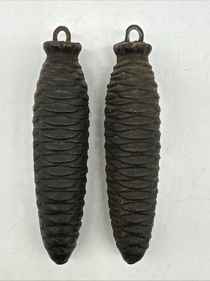 Lot of 2 Cuckoo Clock Pine Cone Weights 5” Long Approx. 1 Lb. Each Good ...