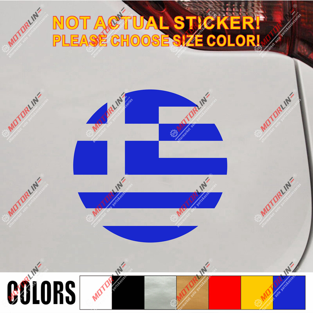 Flag of Greece Greek Decal Sticker Roundel Car Vinyl pick size color ...